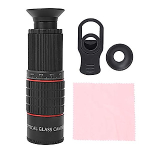 Mobile Phone Telescope, 20X Telephoto Zoom Lens, HD Optical Glass Cell Phone Monocular for Game Wildlife Watch Remote Photography Forestry, Easy to use
