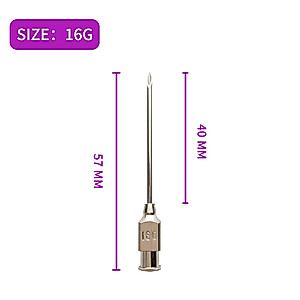 24PACK 16G 16-40mm Dispensing Needle with Luer Lock/Veterinary Stainless Steel Injection Needle,pet Poultry Needle，Bovine Pig Injection Needle