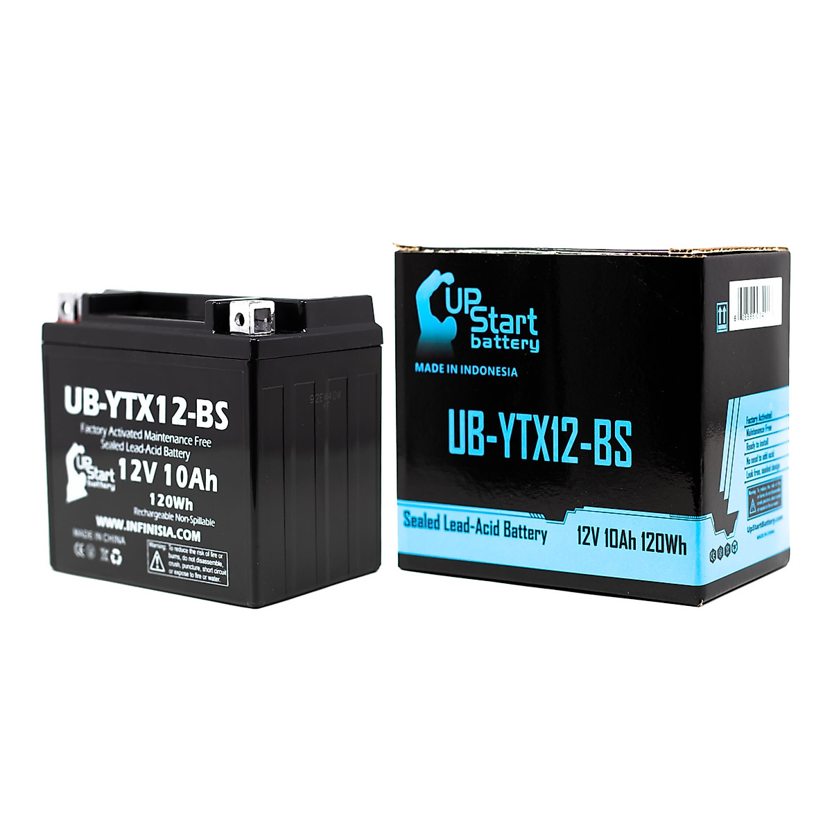 Replacement for 2012 Piaggio (Vespa) LX150 4T 150 CC Factory Activated, Maintenance Free, Scooter Battery - 12V, 10Ah, UB-YTX12-BS