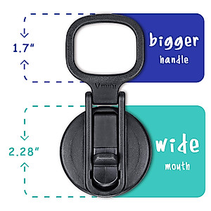 Vmini Straw Lid, Compatible with Hydro Flask Wide Mouth Water Bottle and More, Wide and Rotating Handle, Straws and Brushes, 1 and 2 Pack