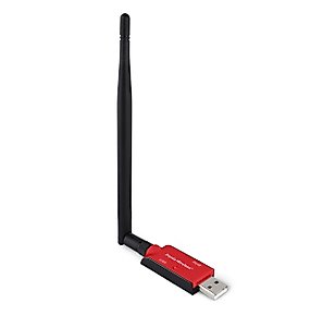 Panda Wireless® PAU0B AC600 Dual Band (2.4GHz and 5GHz) Wireless N USB Adapter W/High Gain Antenna - Windows 7/8/8.1/10/11, Zorin, Mint, Ubuntu, openSUSE, Fedora, Kali Linux and Raspbian
