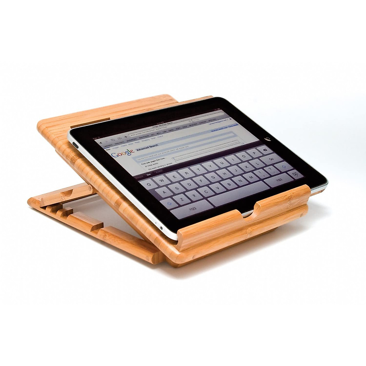 Lipper International 1887 Bamboo Wood Expandable Stand for iPad, Samsung, Nexus, Nintendo Switch, and Other Tablets