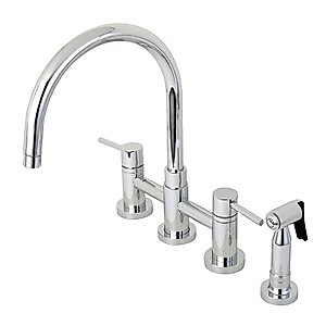 Kingston Brass KS8271DLBS Concord Bridge Kitchen Faucet, Polished Chrome