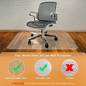 SHAREWIN Large Office Chair Mat for Hard Floors - 59''x47'',Heavy Duty Clear Wood/Tile Floor Protector PVC Transparent by SHAREWIN