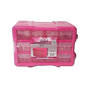 12-Drawer Small Parts Organizer, Pink