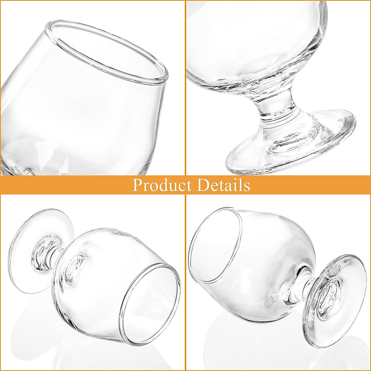 ZOOFOX Set of 6 Small Brandy Snifters, 5 oz Shot Glasses, Cute Brandy Cognac Glasses for Scotch, Bourbon, Tequila, Whisky or Spirit