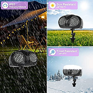 Snow Projector Lights, Xmas Snowflake Night Projection Lamp, IP65 Waterproof Outdoor LED Snow Spotlight with Remote Control for Halloween Holiday Party Home Decoration Garden Light Projector