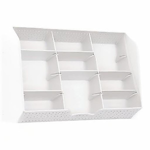 Simple Houseware Drawer Organizer Tray with 9 Adjustable Compartments, White