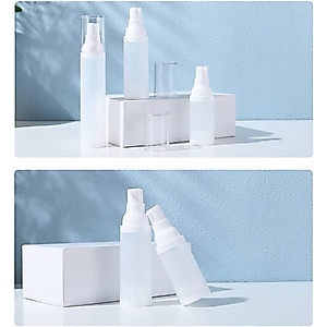 6PCS 50ml/1.6oz Empty Frosted Clear Airless Cosmetic Lotion Pump Bottles Refillable Travel Makeup Cream Foundation Container Dispenser Storage Vials for Liquid foundation Essential oil Shampoo