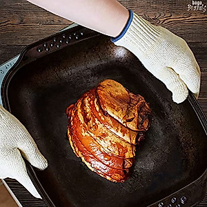 Heat Resistant Cooking Gloves - BBQ Kitchen Gloves Grill 932°F Heat Resistant Oven Gloves for Handling Hot Food Cooking Baking Oven Welding Gloves - Camping Cooking Pot Indoor Outdoor Gloves