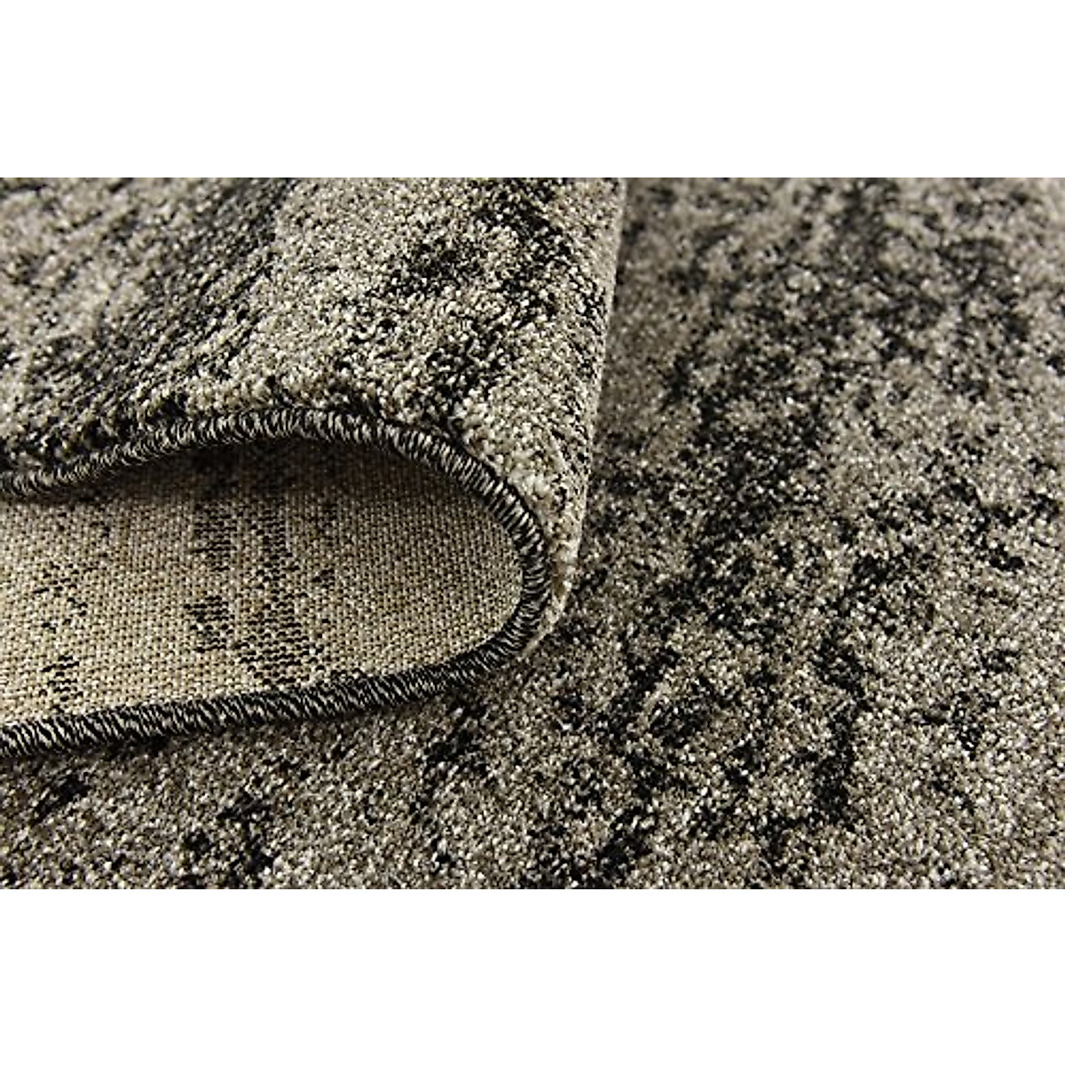 Unique Loom Del Mar Collection Area Rug - Lucille (5' 3" x 8' Rectangle, Dark Gray/ Ivory)