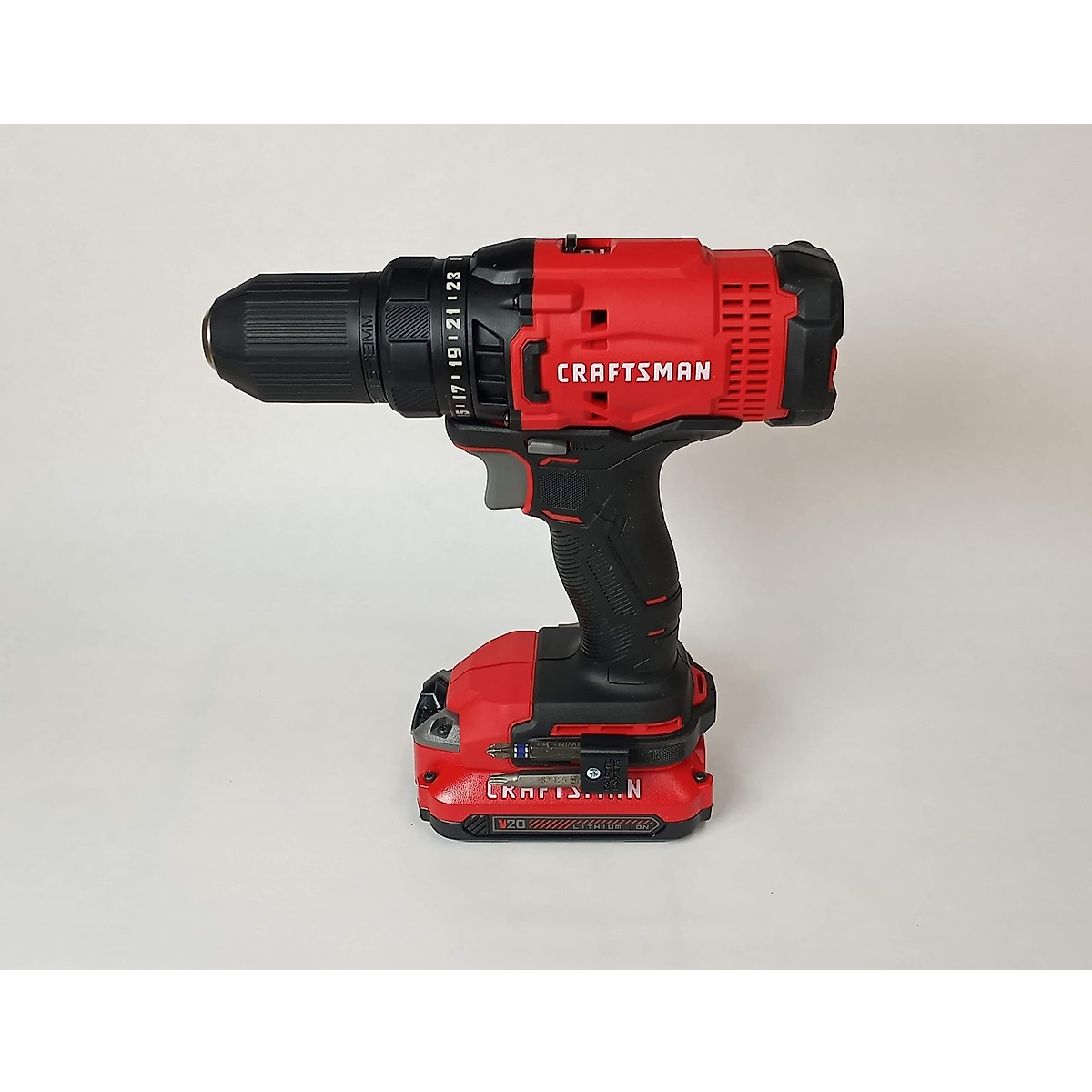 MAGNETIC Bit Holder for DEWALT 20V Drill or Craftsman V20 Drill - Side Mounted - Strong Magnets - Low Profile Design - Galactic Gadgets