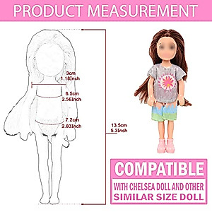 Joyfun 7 Pcs 6 Inch Girl Doll Clothes 3 Pieces Dress, 2 Pieces Outfits and 2 pcs Shoes for 11.5 Inch Girl's Sister 6" Doll