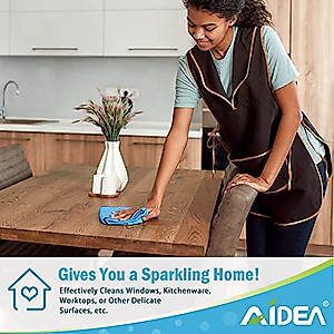 AIDEA Microfiber Cleaning Cloths-8PK, All-Purpose Softer Highly Absorbent, Lint Free - Streak Free Wash Cloth for House, Kitchen, Car, Window, Gifts(12in.x 12in.)