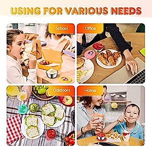 Kids Salad Dressing Container to Go 6 Pack 1.8oz Small Stainless Steel Sauce Cups Condiment Container with Lids Dinosaur Leakproof for Girls Kids Lunch Bento Box