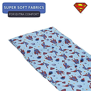 Warner Brothers Superman Blue and Red Icon, Planets, and Stars Preschool Nap Pad Sheet