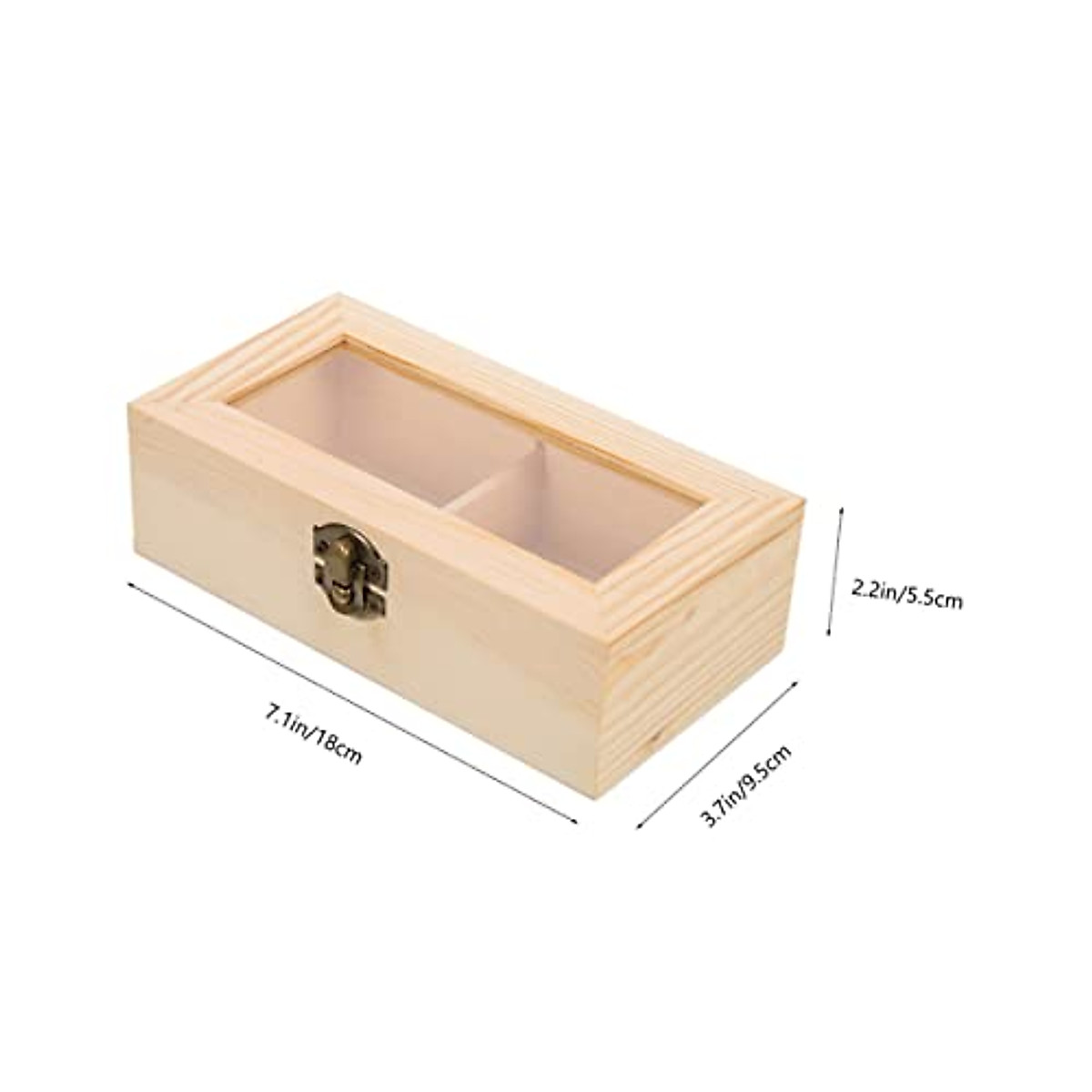 Zerodeko 6 pcs storage wooden box clear tray wooden storage bins wooden pallets tea bag holder coffee condiment organizer jewelry case with lid Jewelry Container clear lid jewelry organizer