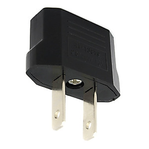ANRANK E-U4113619AK European to USA American Outlet Plug Adapter (Black, 8-Pack)