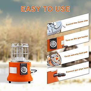 SEEYANG Patio Tent Propane Heater, Portable Propane Tank Top Heater, Camping Gas Heater with 5FT Propane Hose + Pressure Reducing Valve for Outdoor/Indoor Use Ice Fishing Hiking Hunting