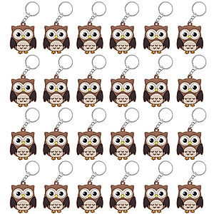 CiciBear 24 Pack Owl Keychains Party Decoration for Guests, Forest Themed Party, Owl Party,Jungle Safari Wild Woodland Baby Shower, School Party, Kids Birthday