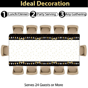 50th Birthday Party Supplies Serves 24 Black and Gold 50 Years Old Party Paper Plates Napkins Cheers to 50 Years Tablecloth Set Tableware Kit for Man Retirement Graduation