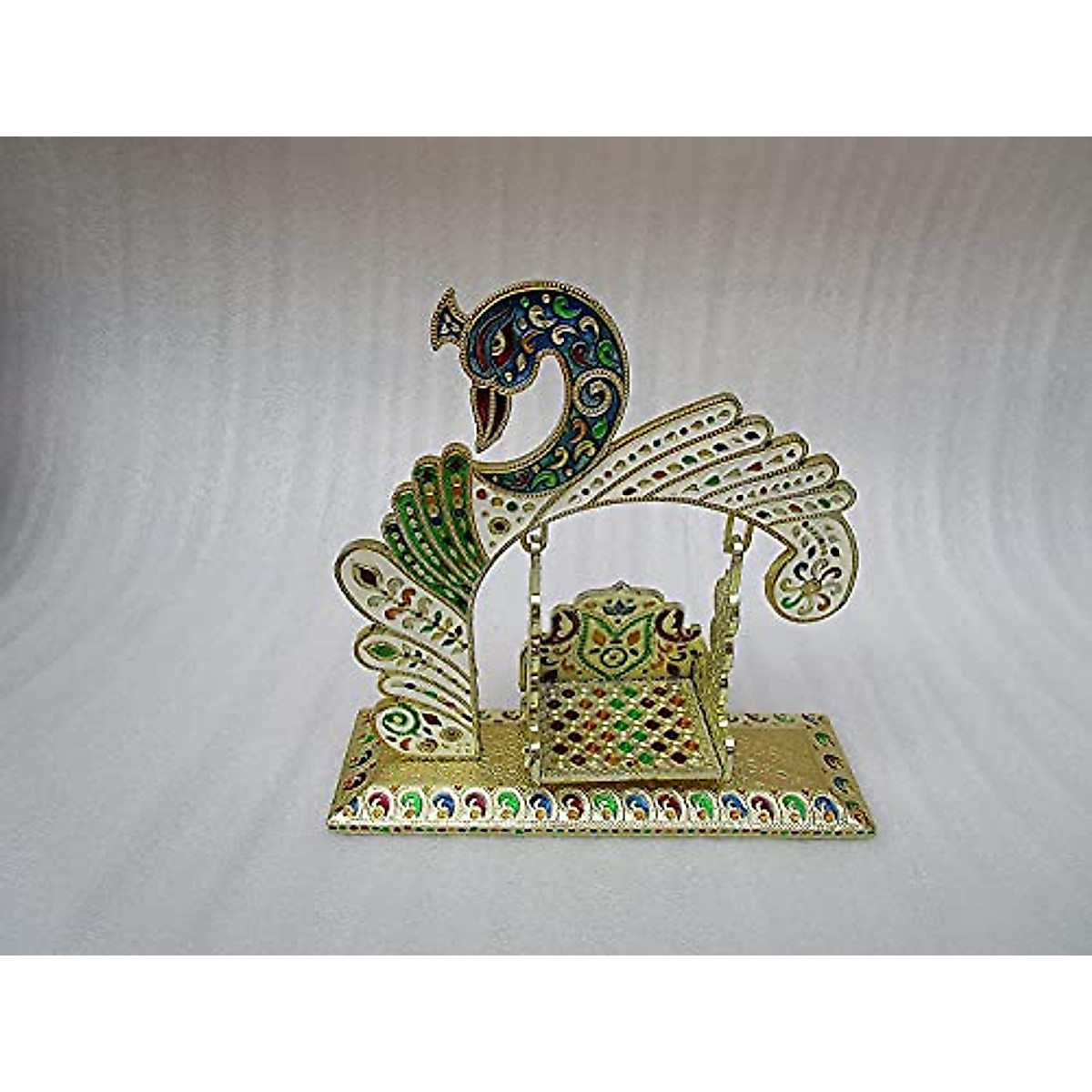 Janmashtami Gift Laddu Gopal Ji Jhula Peacock Swing Jhula Fastest Delivery Service Available on Demand (4-7 Days for Customization Whatsapp +917419240007