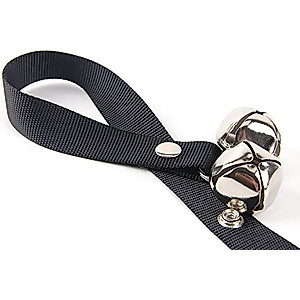 Friends Forever Housetraining Dog Doorbell for Bathroom Potty Training, Adjustable Nylon Strap Length, Behavior Aid Handle or Knob, Puppy Cat Kitten Go Outside Communication Supplies - Black