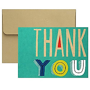 Hallmark Boxed Thank You and Blank Cards Assortment (Four Assorted Designs, 40 Note Cards and Envelopes), 5WDN2066