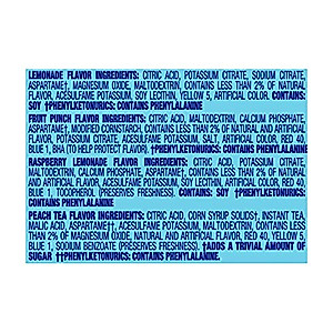 Crystal Light Lemonade, Raspberry Lemonade, Peach iced Tea, & Fruit Punch Powdered Drink Mix Singles Variety Pack (44 ct. On-the-Go Individual Packets)