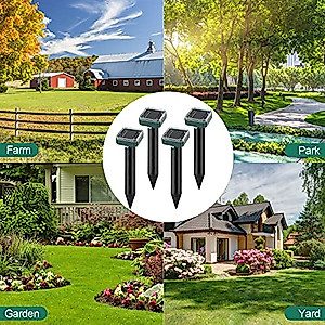 Mole Repellent Solar Powered 4 Pack Sonic Mole Deterrent Spikes Snake Vole Repellent for Lawn Garden & Yard Gopher Repellent Groundhog Repeller