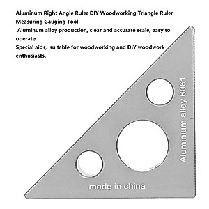 Qyebavge Aluminum Alloy Right Angle Ruler DIY Woodworking Measuring Gauge Triangle Tool with Clear Scale