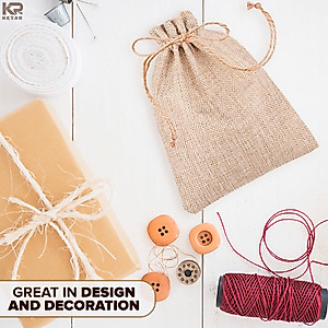 Small Burlap Bags with Drawstring - 24 Pcs Muslin Bags Natural Burlap Bags - Reusable Burlap Gift Bags with Drawstring Jewelry Burlap Sack Medium - Burlap and Lace Wedding Favor Bags for Parties