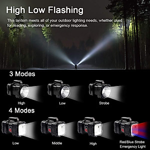 AlpsWolf Rechargeable Flashlight, LED Spotlight Flashlight 10000 Capacity 1200LM 20h Ultra-Long Standby 3+4 Lights Modes Camping Flashlight Waterproof with USB Output as a Power Bank