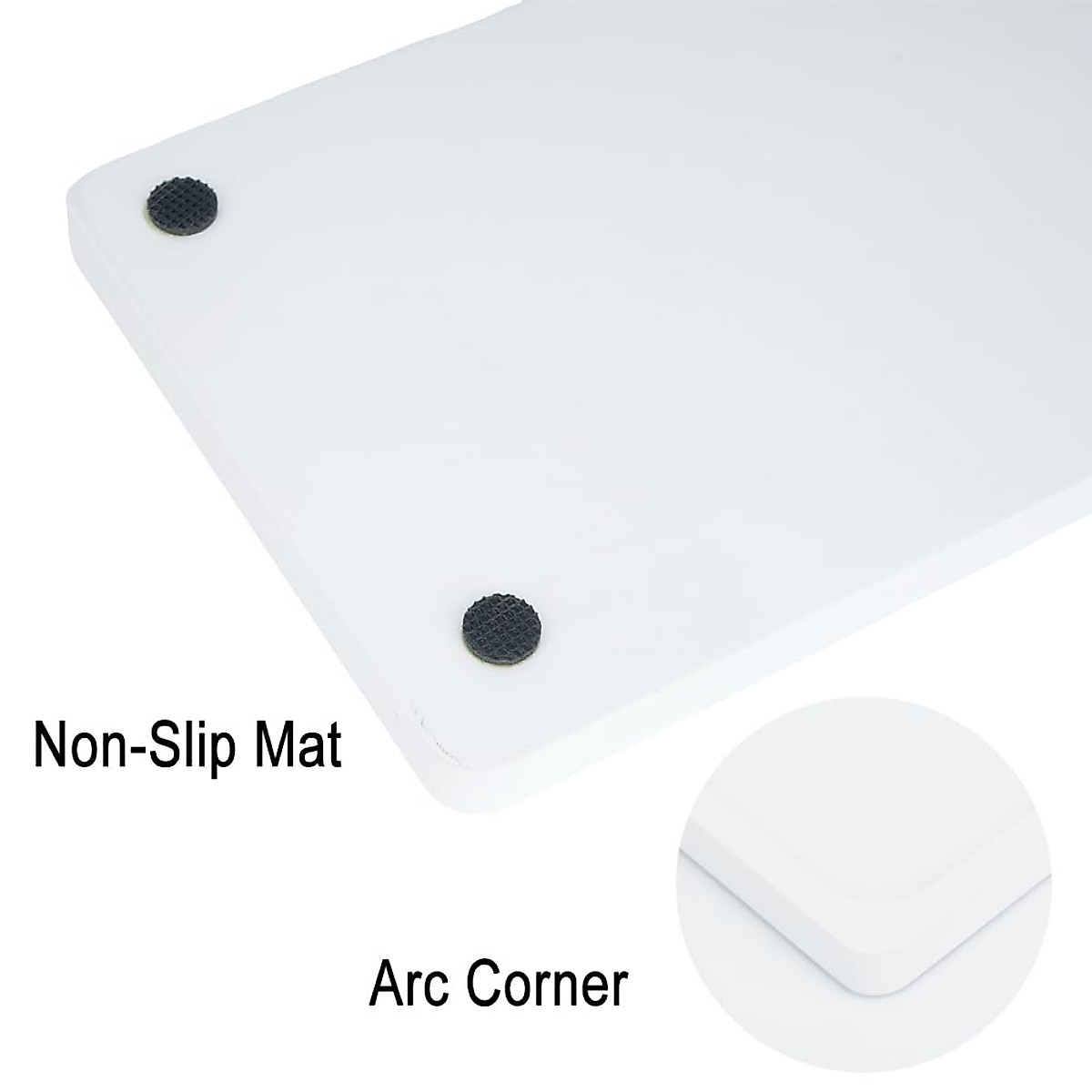 Bamboo Vanity Tray for Bathroom Sink, Counter Organizing and Decor Display - White Table Rack for Toilet Tank Top - 11.8 x 6 x 0.7 inch