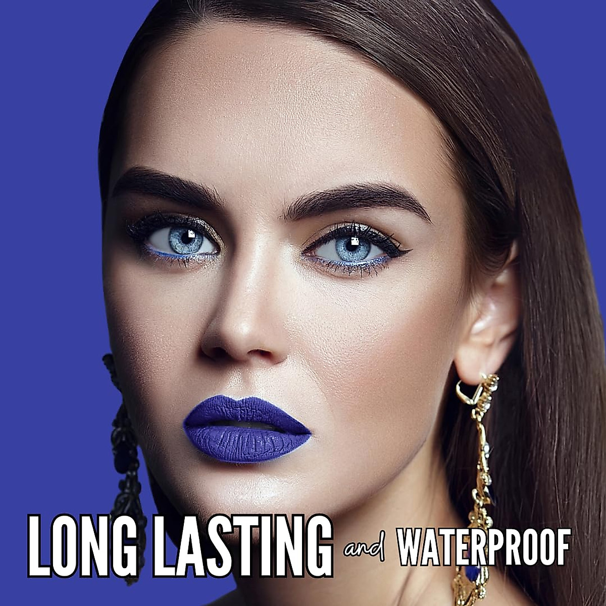 Mynena Blue Long-Lasting Matte Liquid Lipstick | Intense Color, Smudge-Proof & Waterproof | Comfortable, Hydrating Shea Butter | Vegan & Cruelty-Free | Mavi