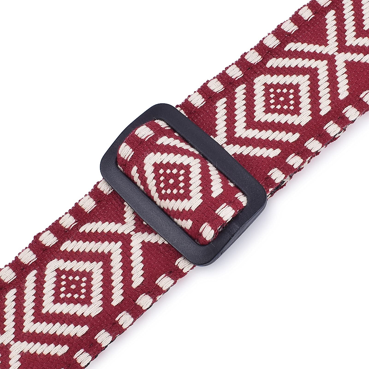 CLOUDMUSIC Tenor Concert Soprano Baritone Ukulele Strap Coloful Hawaii Floral Jacquard For Adult Size And Kids(Ethnic Red)