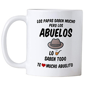Regalos para el Mejor Abuelo del Mundo. 11 oz Abuelito Coffee Mug. Grandpa Cups in Spanish. Taza de Regalo de dia del Padre o Cumpleanos. (White)