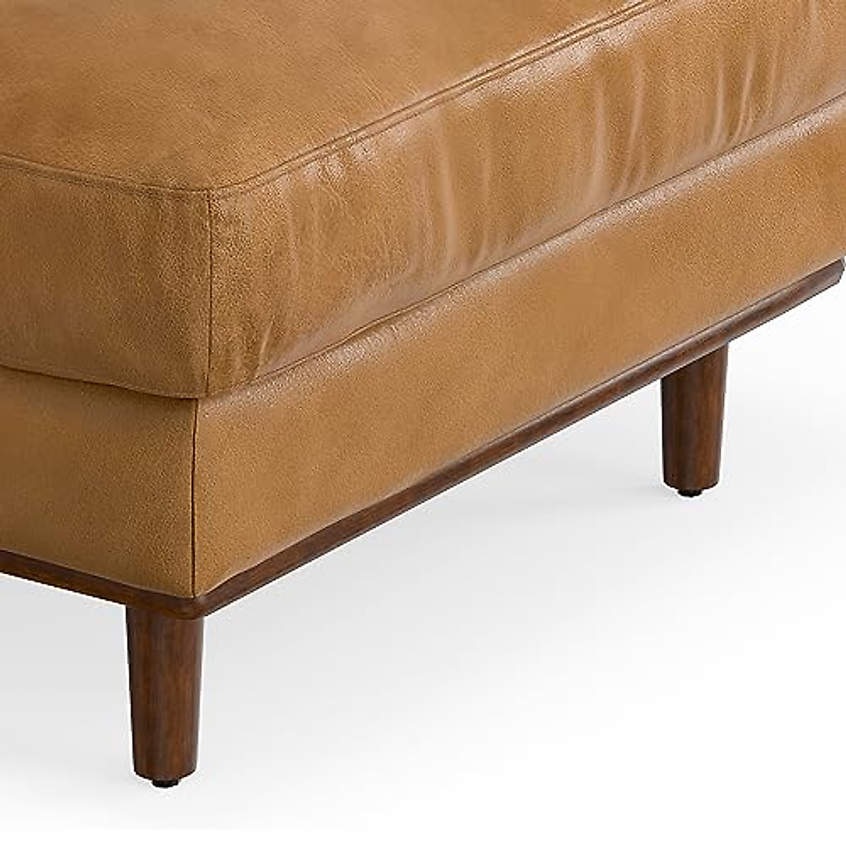 SIMPLIHOME Morrison Right Sectional Sofa in Full-Grain Genuine Leather, Sienna, 102-inches Wide, L-Shaped Leather Couch with Right Chaise for the Living Room and Family Room