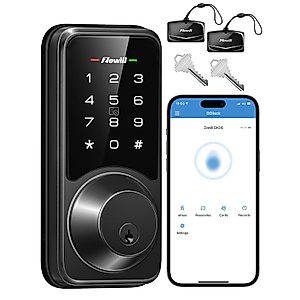 Zowill Smart Lock - Keyless Entry Door Lock with APP Control, Touchscreen Keypad Electronic Digital Lock, Auto-Lock, Easy Installation, Smart Deadbolt Lock for Front Door - Matte Black