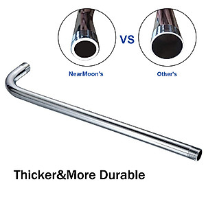 NearMoon Shower Arm, Extra Fixed Arm with Flange, Stainless Steel Wall-Mounted ShowerHead Arm (15 Inch, Chrome Finish)