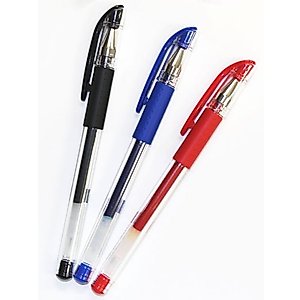 Uni-ball signo Rubber Grip & stick Retractable Ultra Micro Point Gel Pens -0.38mm-black.blue.red. 3 Ink Pens-value set