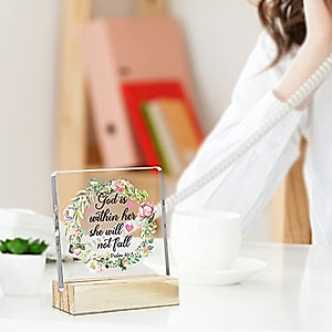 Inspirational Christian Gifts with Bible Verses and Prayers Religious Gifts for Women Men, Prayer Room Decor, Easter Gift Christmas Gifts, Desk Decor Gifts Made in Acrylic Wood Stand - JY274