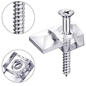 20 Pack Mirror Holder Clips Glass Retainer Clips Kit Mirror Hanging Kit Mirror Hanging Hardware with Screw and for Fixing Mirror Cabinet Door (Classic Style)