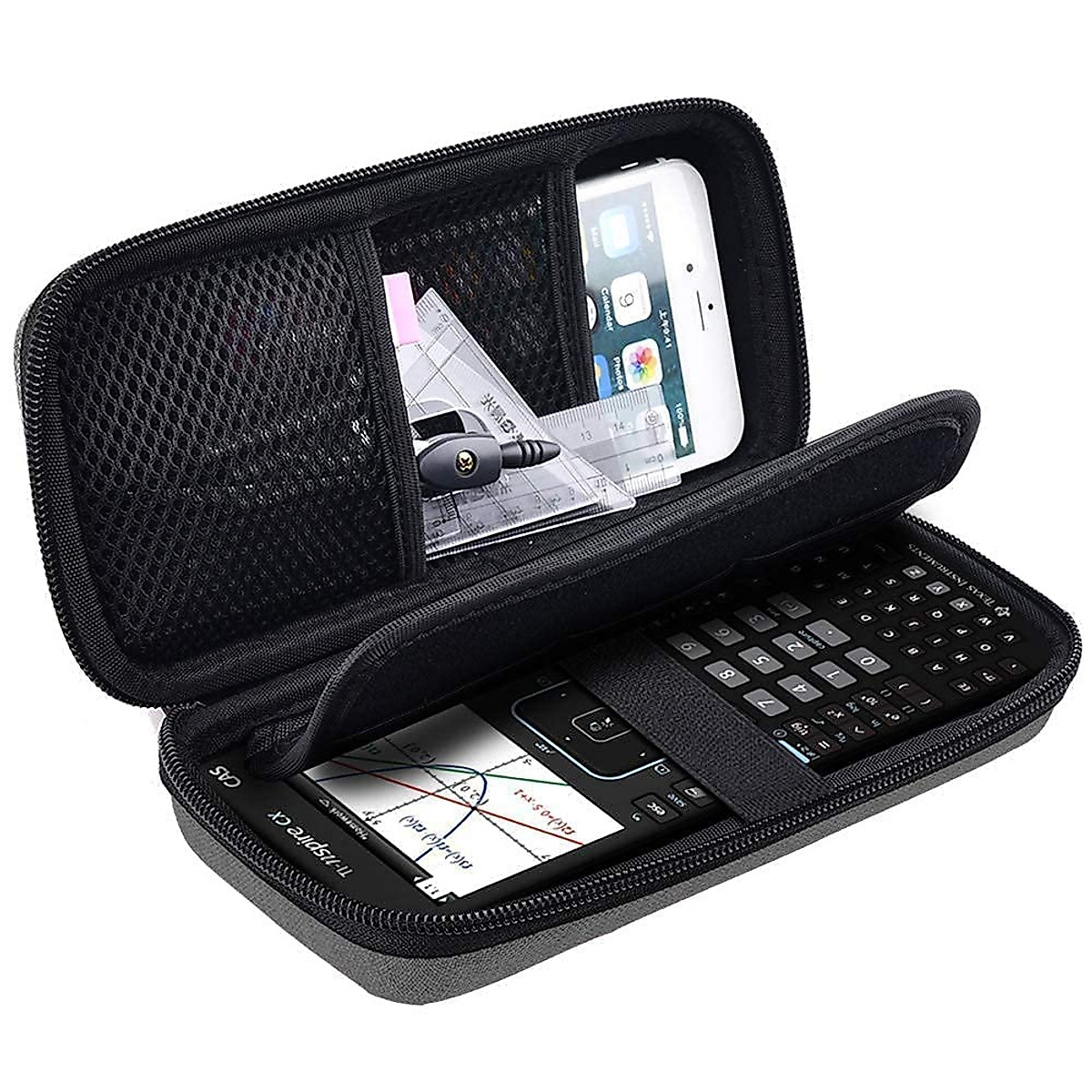 PAIYULE Travel Case for Texas Instruments Ti Nspire CX CAS II Ti-84 Plus CE Graphing Calculator, Large Capacity for Pens, Cables and Other Accessories -Black (Box Only)