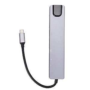 Multiport USB Hub, USB C Adapter 8 in 1 Wide Compatibility High Durability for Travel for Office for Home