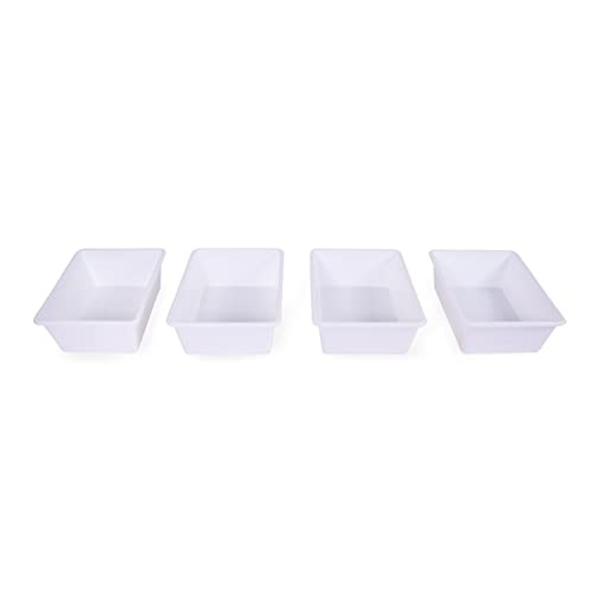 UNiPLAY Large Stackable Storage Bins for Closet Organizers, Food Organizer Bins, Pantry Storage and Toy Storage Organizer (4-Pack), White