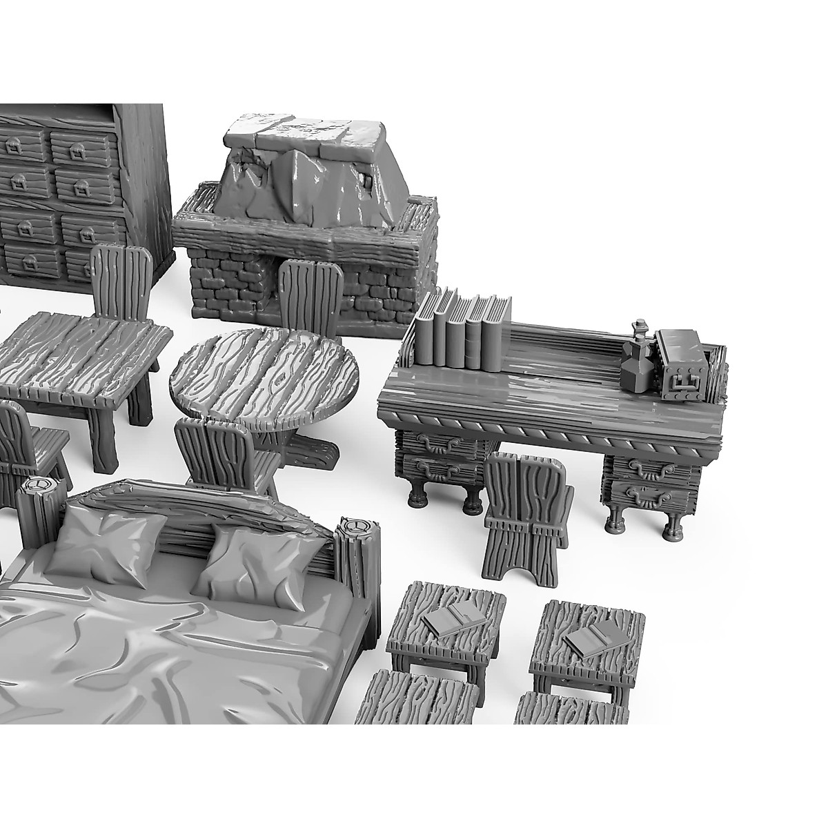 3DEGOS Tavern Bedroom Furniture Set DND Terrain 28mm for Dungeons and Dragons, D&D, Pathfinder, Warhammer 40k, RPG, Miniatures, Age of Sigmar, Tabletop, D and D, Dungeons and Dragons Gifts
