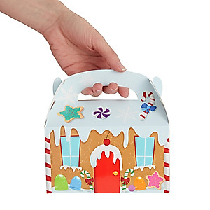 Juvale 24-Pack Gingerbread Treat Boxes, 6.2 x 3.3 x 3.5 Inches Party Favor Boxes, Christmas Treat Boxes for Cookies and Goodies for Kids