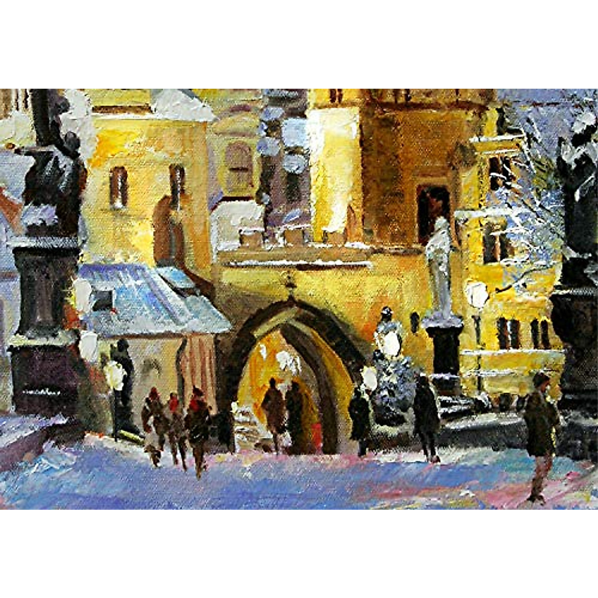 SOLD,Gateway to Prague, The Golden City By Internationally Renown Painter Yary Dluhos