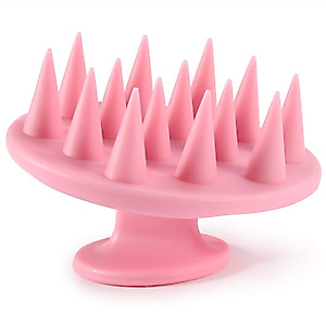 BESTOOL Hair Scalp Massager Shampoo Brush with Soft Silicone Bristle, Scalp Scrubber Exfoliating for Women, Men Dandruff Treatment, Hair Growth and Stress Release (Pink)